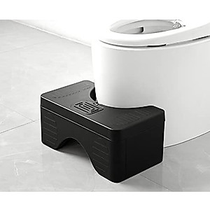 EASICOZI Potable Bathroom Squat Stool, Convertible Squatting Toilet Stool from 7” to 9” Height, Foldable Toilet Step Stool for Adult and Teens（Black）
