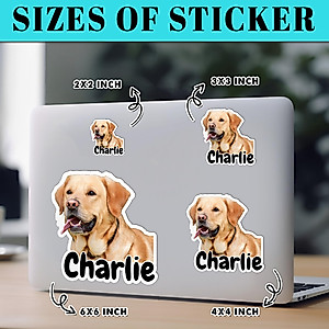 Personalized Pets Photo Sticker Custom Your Own Pet Dog Cat Photo Text Name Images Customized Vinyl KissCut Sticker Water-Resistant Laptop Phone Guitar Water Bottle Bumper Stickers Decals Gifts Idea