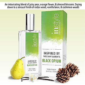 Instyle Fragrances | Inspired by Yves Saint Laurent's Black Opium | Eau de Toilette | Fragrance for Women | Vegan, Paraben Free, Phthalate Free | Never Tested on Animals | 3.4 Fluid Ounces, White