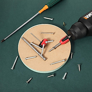 Magnetic Screw Holder Rings, 1/4 Inch/ 6.35 mm Screwdriver Driver Bits Magnetizer for Electric Drill and Hand Tools, Red (5 Pieces)