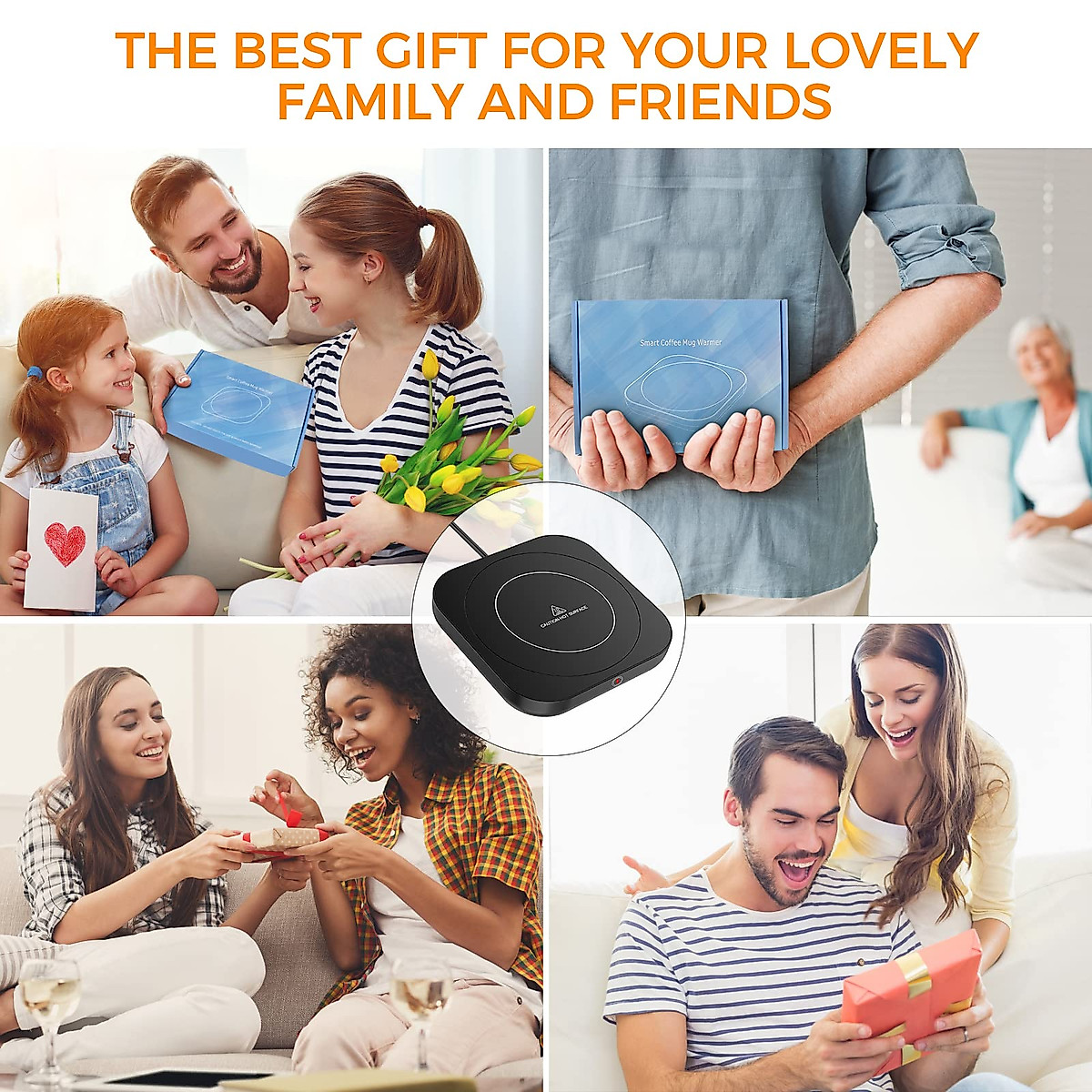 Coffee Mug Warmer for Desk, Coffee Warmer with 3 Temperature Settings, Coffee Cup Warmer for Desk Auto Shut Off, Waterproof Coffee Warmer for Desk with Touch Tech & Enlarged Heating Plate, Best Gift