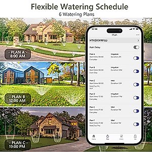 WiFi Hose Timer, Diivoo Smart Water Timer with WiFi Hub, 6 Irrigation Plans and 2 Watering Modes, Smart Sprinkler Compatible with Alexa and Google Home