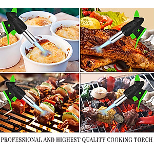 Spicy Dew Blow Torch - Creme Brulee Torch - Refillable Professional Chefs Culinary Kitchen Torch with Safety Lock and Adjustable Flame - Micro Butane Torch with Fuel Gauge - Cooking Food Torch