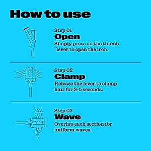 Trademark Beauty Three Barrel Hair Waver, Curling Iron, 1 Inch, Beach Waves, Quick Heat, Babe Waves Original, Adjustable Temperature Hair Curler - Pink