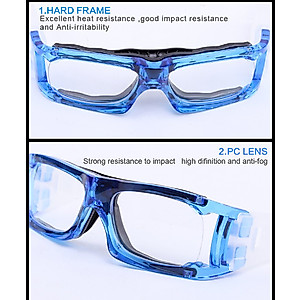 Kagogo Sports Goggles Protective Basketball Glasses Safety Goggles for Adults with Adjustable Strap for Basketball Football Volleyball Hockey Rugby (Black/Red001)