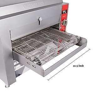 EASYROSE CPO10A 1700W 120V 60HZ Countertop Pizza Commercial Conveyor Oven with 10.5″ Belt (Plug:5-15P)