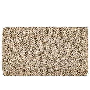 JNB Natural Straw Clutch, Natrual