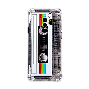 FAteamll Case for Galaxy S9 Plus,with Reinforced Corners TPU Soft Bumper Retro Cassette Tape Case Compatible with Samsung Galaxy S9+
