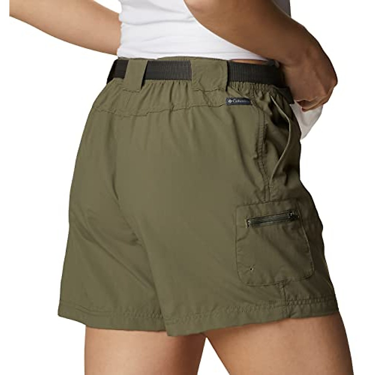 Columbia Women's Sandy River Cargo Short, Breathable, UPF 30 Sun Protection, Stone Green, Large