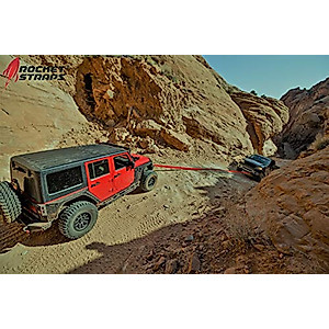 Rocket Straps Tow Strap - Premium Heavy Duty 3" x 30' Recovery Tow Strap | 30,000 LBS Capacity Recovery Strap | Vehicle Tow Straps with Protected Loop Ends | Emergency Off Road Towing Rope