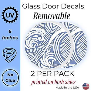 Glass Door Stickers Decals – 2 Per Pack - Printed on Both Sides - Windows, Doors, Patio, Sliding, & Shower, Removable and Repositionable. Dogs, Cats, Pets, Kids, Guests, Elderly, Bird Alert