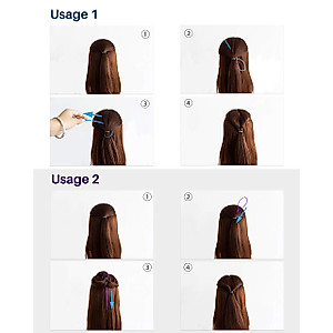 Topsy Tail Hair Tool for Women with 100 Colorful Hair Elastics, 12 Pcs Pull-Through Hair Accessories for Girls by MoHern