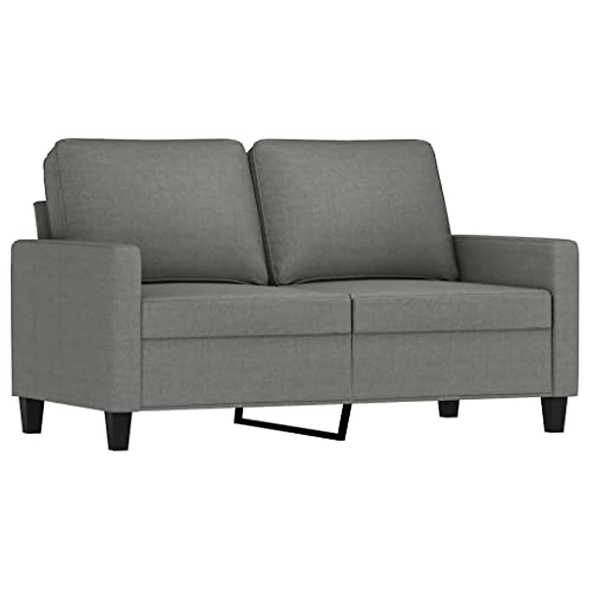 vidaXL Sofa Set 2 Piece with Cushions Living Room Seating Upholstered Leisure Sofa Couch Settee Armchair Furniture Dark Gray Fabric