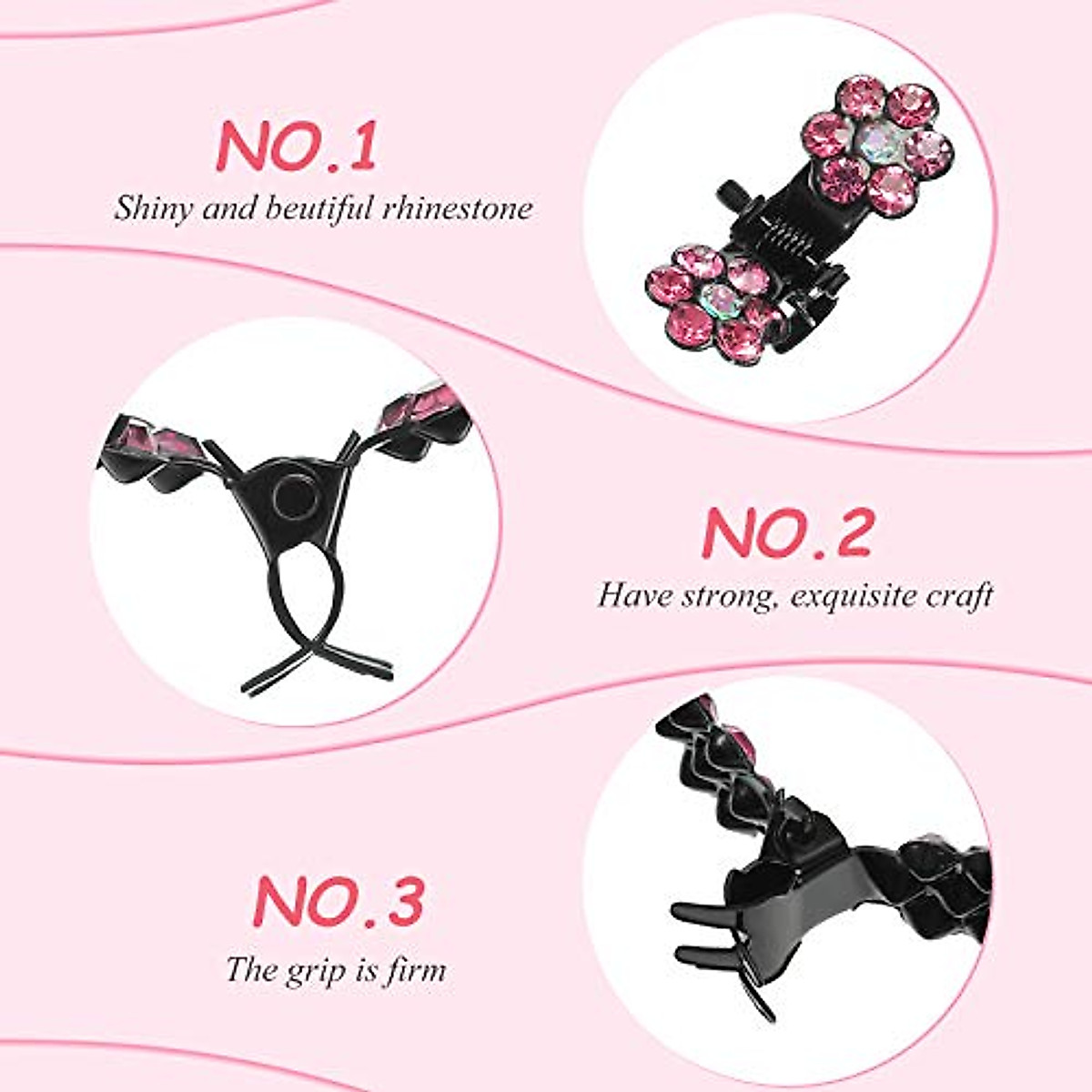 Syhood 96 Pieces Mini Hair Claw Clips, Rhinestone Mini Flower Hair Clips, Metal Clamps, Mix Colored Flower Accessories for Women Girls