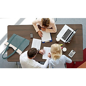 VOGUZY Laptop Tote Bag 15.6 Inch, Canvas Large Work Tote Bag Computer Shoulder Bag for Women,Laptop Carrying Case Gift for Office College Travel,Black