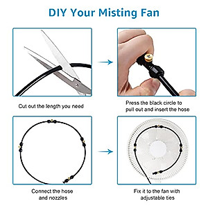 Misters for Outside Patio, 59 FT Misting Cooling System for Patio, 59FT (18 M) Misting Line+20 Mist Nozzles+3/4" Brass Adapter, Outdoor Misters for Patio, Garden, Greenhouse, Trampoline for Waterpark