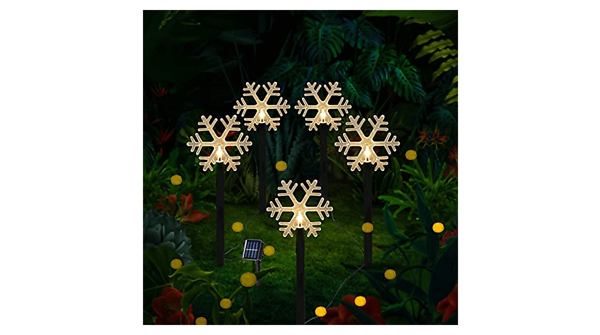 Solar Snowflake Stake Lights: Outdoor Garden & Pathway Decor
