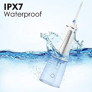 Cordless Water Flosser for Teeth - Caresy Smart Pressure Oral Irrigator for Braces with 350ml Large Water Tank, 5 Modes Inc Child Cleaning Mode, IPX7 Waterproof, Rechargeable and Travel Water Pick