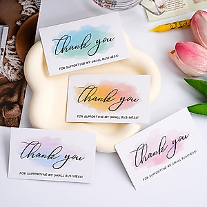 Lannso Thank You Cards Small Business, 120 PCS 4 Styles Thank You Cards for Retail Store 2x3.5 Inch, Recommended for Online Retailers, Small Business Owners and Local Stores(QS215)
