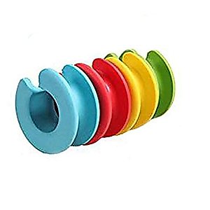 esowemsn 12pcs Silicone Clothes Hanger Fixed Hook Windproof Hanger Spacer Anti-Off Hanger Fixing Ring Hooks Best for Indoor & Outdoor(Random Color)
