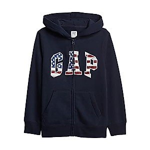 GAP Boys Logo Hoodie Sweatshirt, Blue Galaxy, Large US