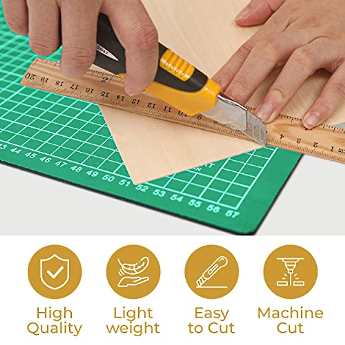 (12-Pack) 12”x12”x1/8” Basswood Sheets for Crafts - Perfect for Architectural Models Drawing Painting Wood Engraving Wood Burning Laser Scroll Sawing