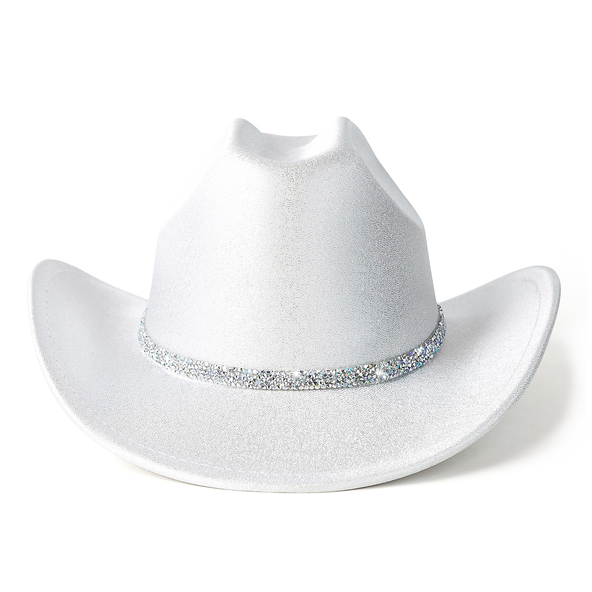 Lisianthus Glitter Cowboy Hat for Women and Men Party Disco Cowgirl Hat A-Sliver