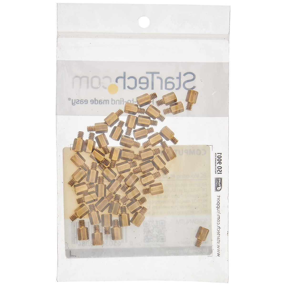 StarTech.com Metal Jackscrew Standoffs #6-32 - Jackscrew standoff - 0.2 in (pack of 50) , TAA (SCREWNUTM)