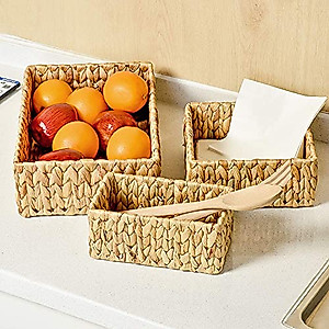 FairyHaus Natural Cedar Wooden Coat Hangers 18Pack & Wicker Baskets for Organizing 3Pack