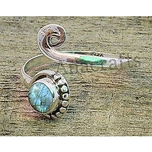 Labradorite Stone Toe Ring 925 Sterling Silver Ring Feet Body Jewellery Handame Toe Ring Gemstone Adjustable Toering For Girls Women Gift Jewellery Labradorite Stone Ring Midi Ring