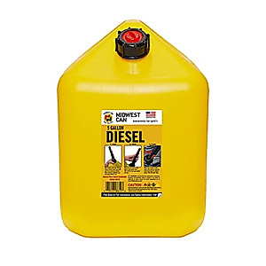 Midwest Can Company 8610 EPA & CARB Compliant 5 Gallon Diesel Can Fuel Container with Flame Shield Safety System and Auto Shut Off (4 Pack)