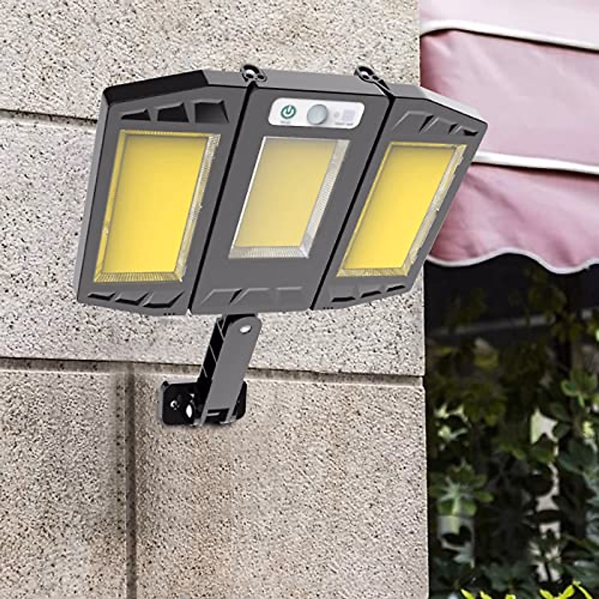 Amikadom #T70095 Solar Street Light, Ip65 Waterproof, Dusk to Da-Wn with Motion Sensor Led Security Flo-Od Light for Parking Lot, Remo