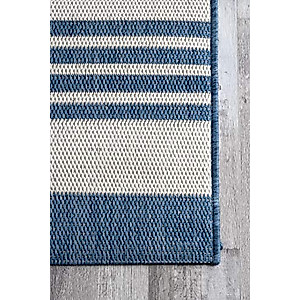 nuLOOM Robin Multi Stripe Indoor/Outdoor Area Rug, 5' 3" x 7' 6", Blue