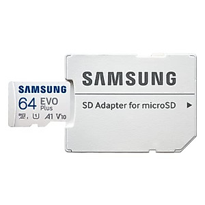 Samsung 64GB MicroSDXC EVO Plus Memory Card Works with Samsung Phones A02s, A02, A32, A12 Galaxy Series Class 10 (MB-MC64KA) Bundle with (1) Everything But Stromboli MicroSD & SD Memory Card Reader