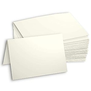 Hamilco Blank Greeting Cards 5x7 Folded Cream Card stock 80 lb Cover 100 Pack