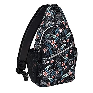 MOSISO Sling Backpack, Multipurpose Travel Hiking Daypack Rope Crossbody Shoulder Bag, Lychnis