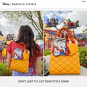 Danielle Nicole Disney Dumbo Mini Backpack, Monogram Small Handbag Purse, Yellow