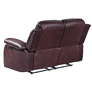 Homelegance Resonance 60" Bonded Leather Double Reclining Loveseat, Brown
