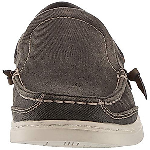 Margaritaville Men's Dock Boat Leather Lace, Lightweight Slip On Shoes, Black, 10