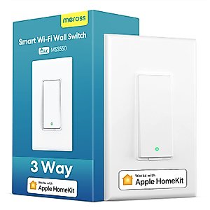 meross 3 Way Smart Switch, Smart Light Switch Supports Apple HomeKit, Siri, Alexa, Google Assistant & SmartThings, 2.4GHz WiFi Light Switch Neutral Wire Required, Remote Control Timer 1 Pack