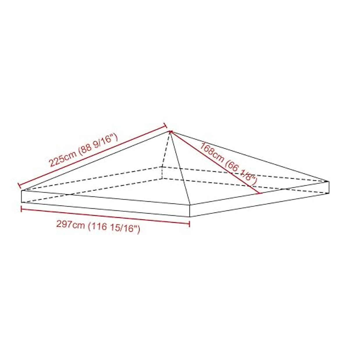 Yescom 117"x117" Canopy Top Replacement Y0049707 Red for Smaller 10'x10' Single-Tier Gazebo Cover Patio Garden Outdoor
