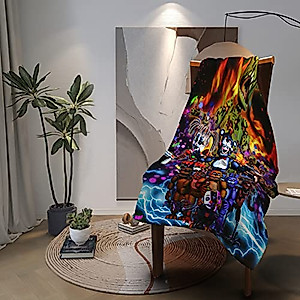 Horror Game Throw Blanket Warm Halloween Blankets Ultra-Soft Micro Fleece Horror Blanket for Bed Couch Living Room 50"X40"