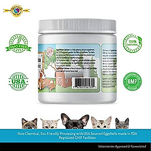 Pet's Friend Eggshellent Calcium 16 oz - Fine Eggshell Powder Calcium Supplement for Dogs and Cats, Low Phosphorous Non-Bovine Ingredients, Nourish Muscles, Joints, and Bones, Tasty Food Additive