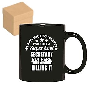 Funny Gift Secretary's Gift, Ideal For Office Professionals' Birthday - Killing It, 11oz 15oz Black Coffee Mug