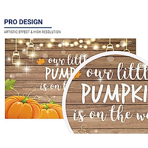 Allenjoy Pumpkin Rustic Wood Baby Shower Backdrop Autumn Our Little Pumpkin Boy Girl is On The Way Welcome Party Decorations Baby is Brewing Theme Cake Table Banner Background Photo Booth Props