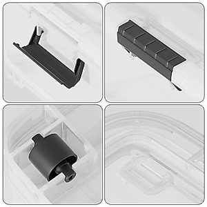 Ponpong 52 Quart Large Plastic Underbed Latching Storage Box, Clear Wheeled Under Bed Storage Bins, 3 Packs