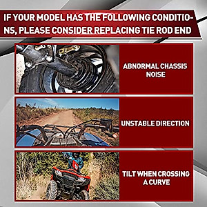 WOOSTAR 240mm Tie Rod End Replacement for 50cc 70cc 90cc 110cc 125cc 150cc 200cc 250cc ATV 4 Wheeler Quad
