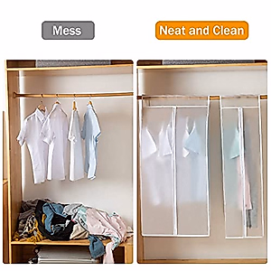 XIAKE Garment Cover Moth-proof Dust Cover Coat Hanging Clothes Storage Bag Premium Thickened Clothing Organizer Moisture-proof Dust-proof Clothes Cover (24"L * 20"W * 35"H)