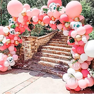 Coral Balloons 105Pcs 18/12/10/5 Inch Different Sizes Coral Red Balloon Arch Kit for Birthday Baby Shower Wedding Bridal Graduation Decoration Valentines Party Supplies