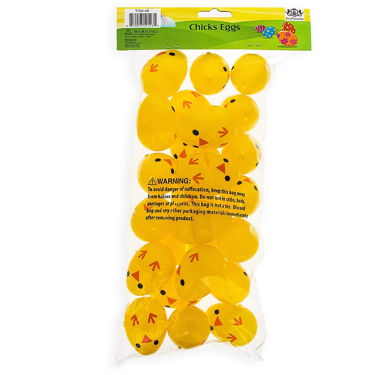 Cheerful Chicks: Set of 20 Chicks Fillable Plastic Easter Eggs 2.25 Inches